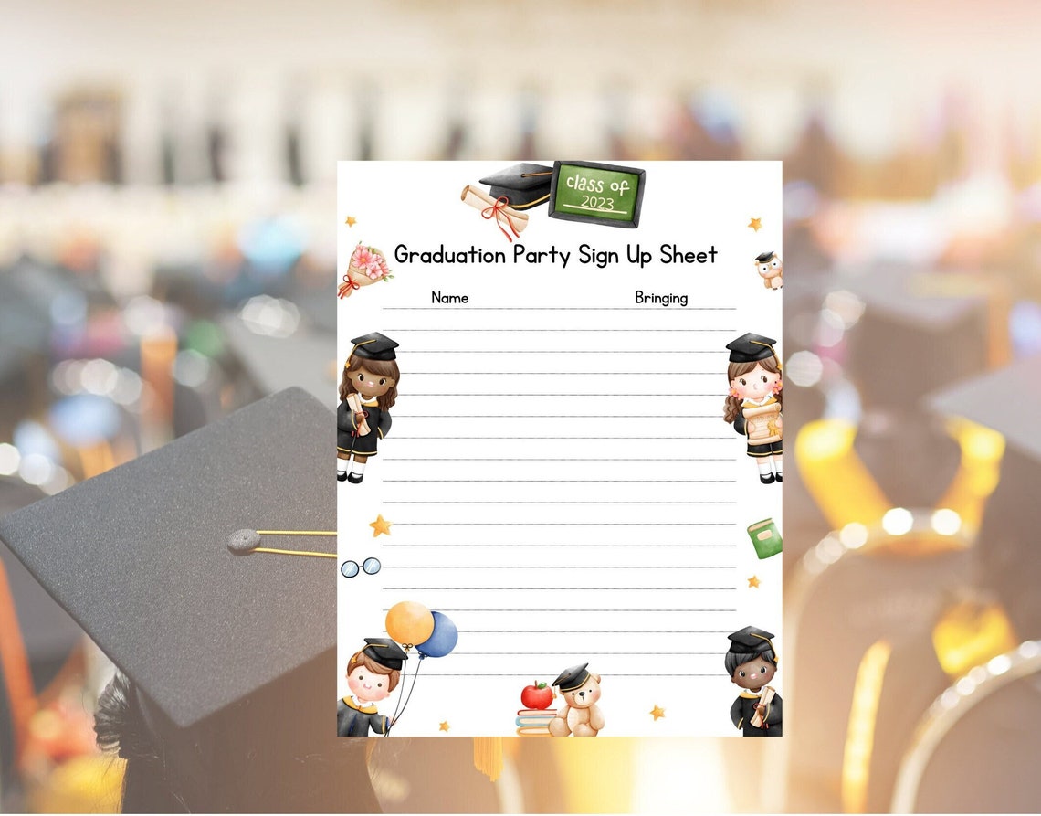 Editable Graduation Party Sign up Sheet - Etsy