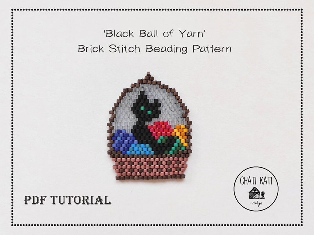 Black Ball of Yarn' Brick Stitch Pattern - Etsy