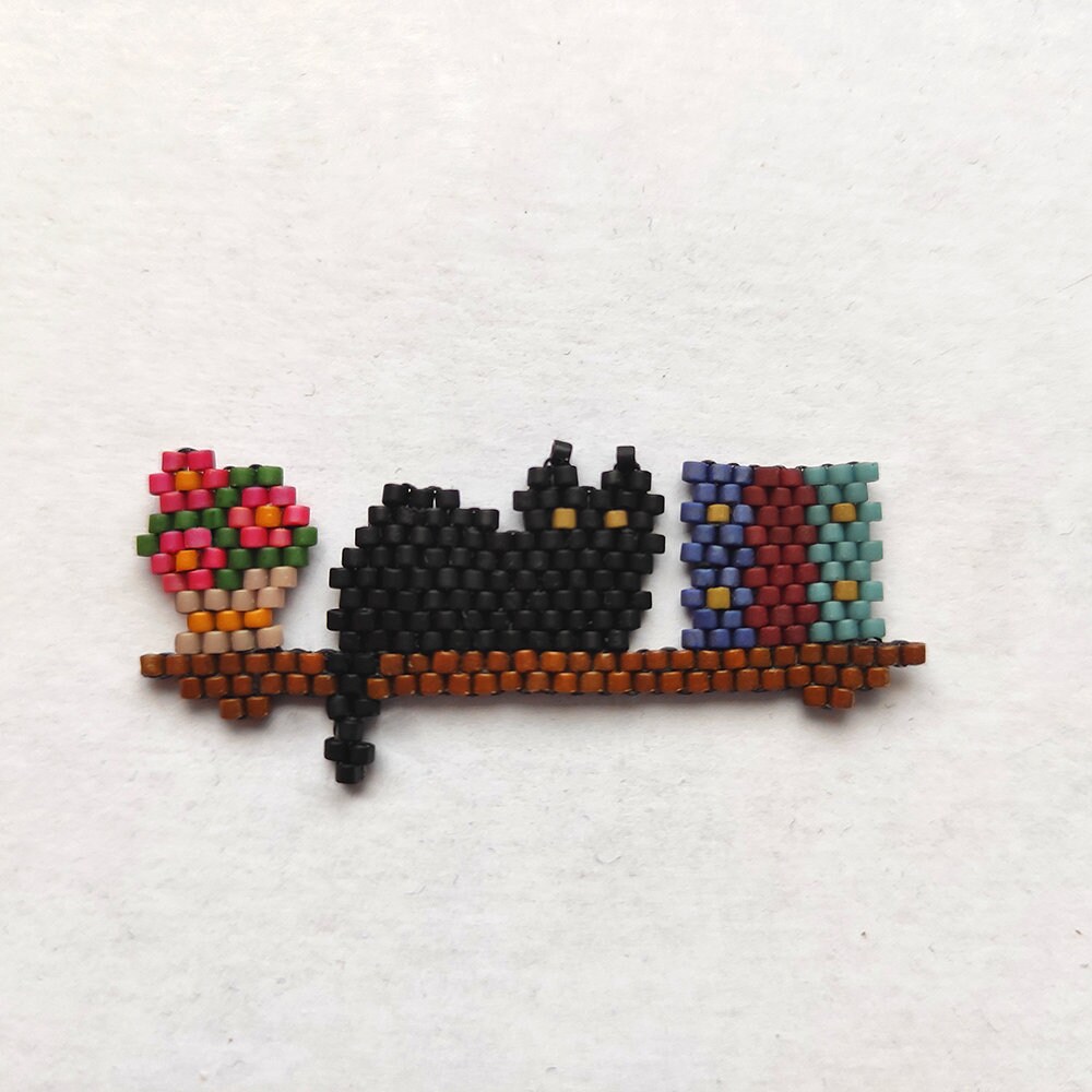 Cat on Shelf Brick Stitch Pattern - Etsy