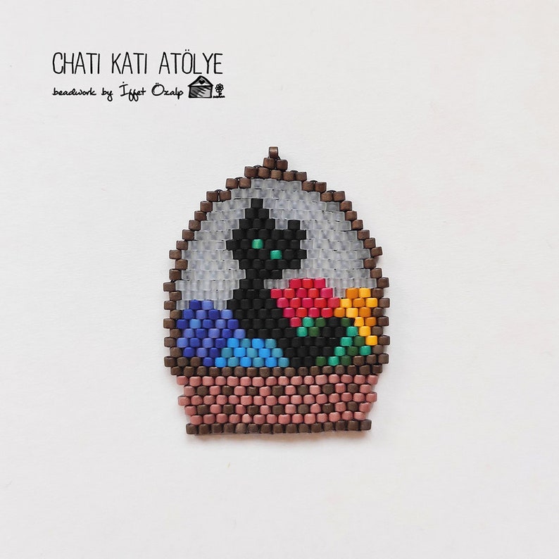 Black Ball of Yarn' Brick Stitch Pattern - Etsy