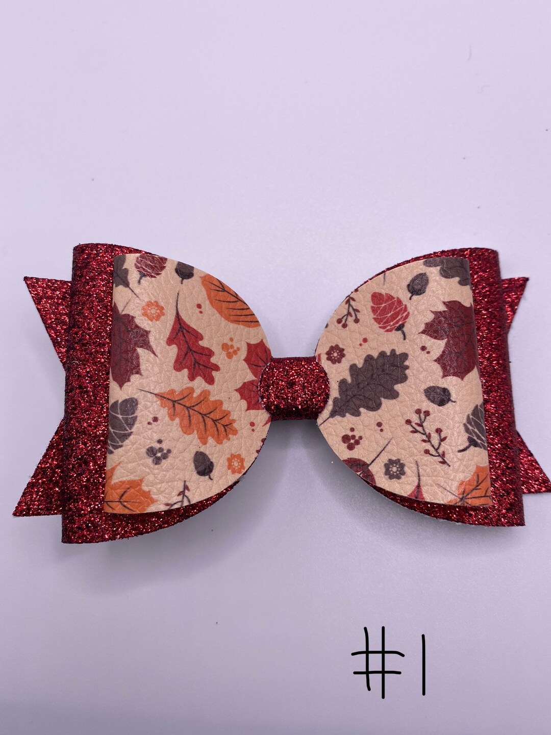 Fall Faux Leather Hair Bow (multiple Styles, See Pictures) - Etsy