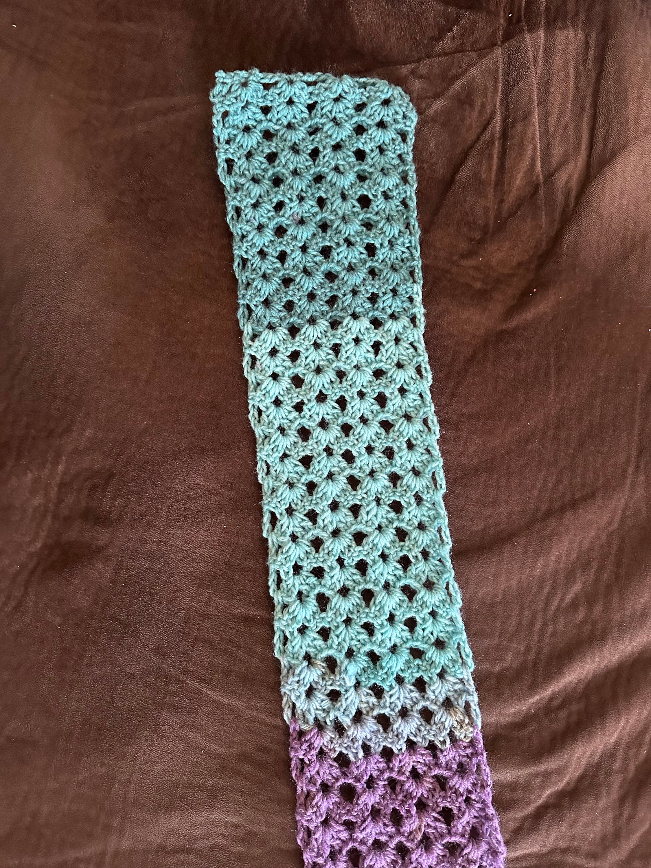 Turquoise Pink and Purple Crochet Scarf Handmade Crochet - Etsy
