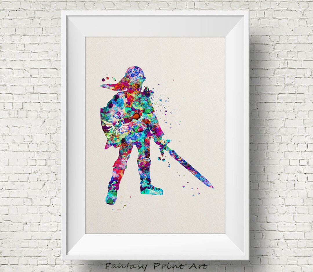 Legend of Zelda Modern Link Watercolor Illustrations Art Print - Etsy