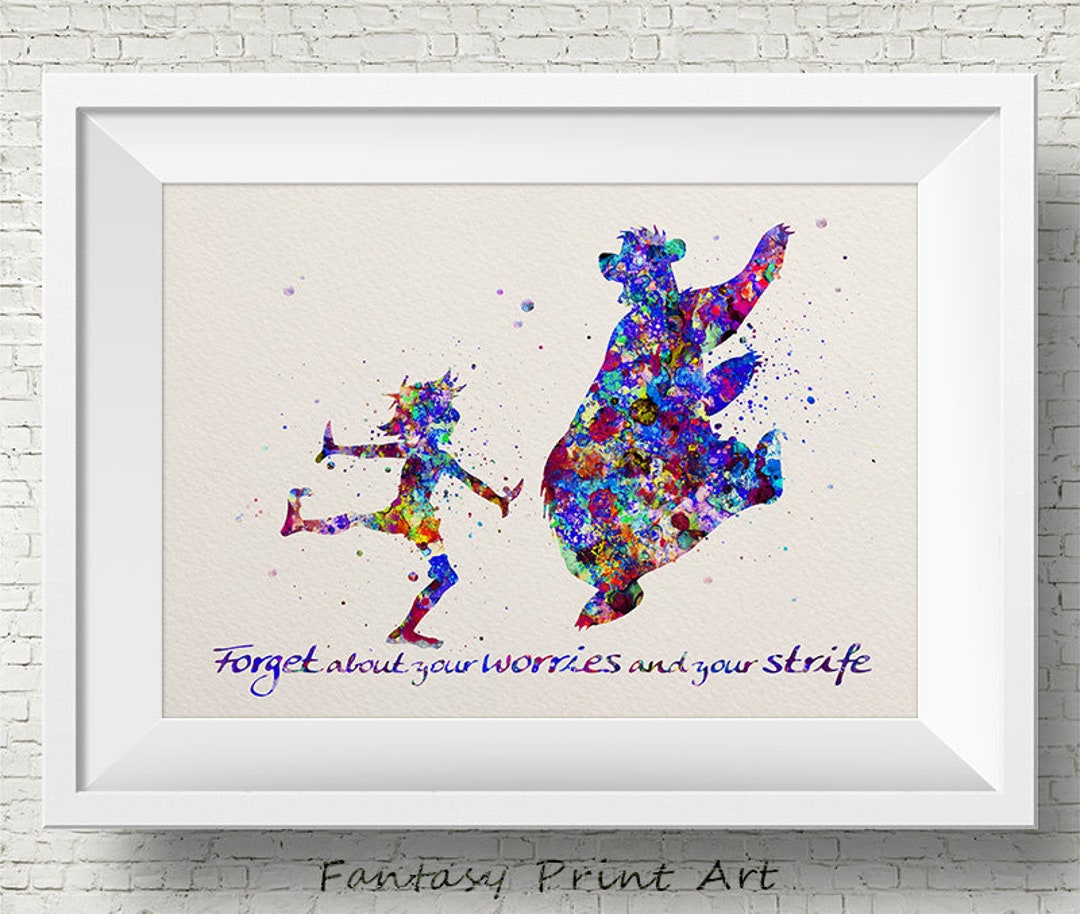 Mowgli and Baloo Inspired, Quote, the Jungle Book, Watercolor Print ...