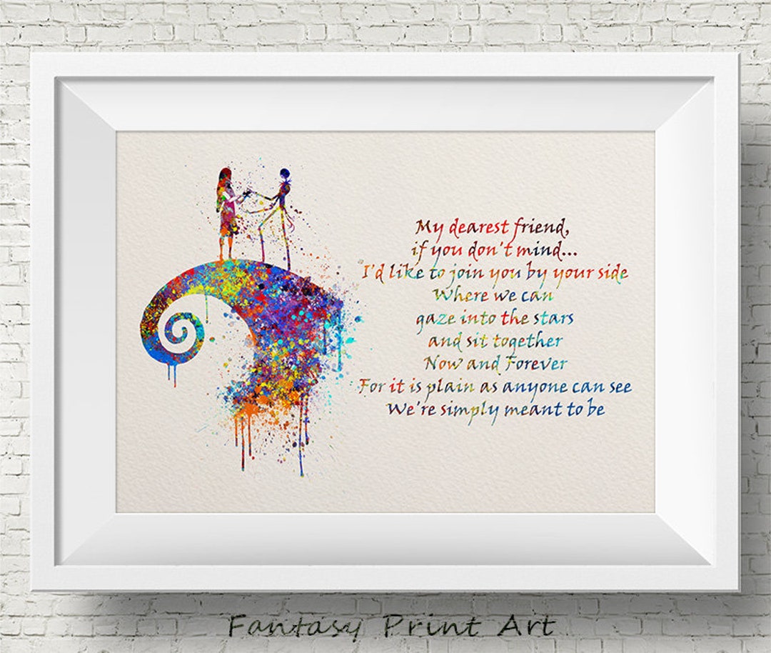 The Nightmare Before Christmas Colorful Quote Inspired, Jack and Sally ...