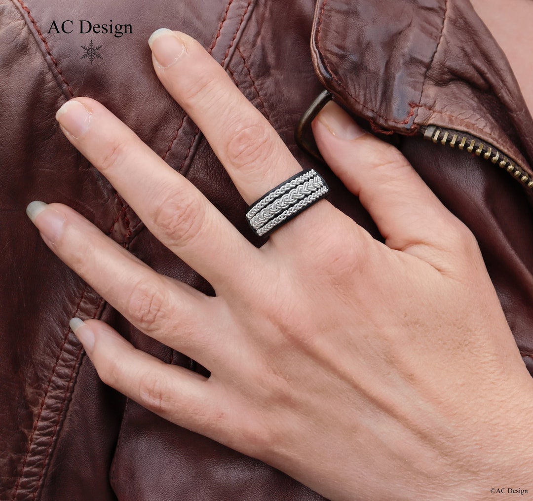 Sami Ring GERE for Both Men and Women, Handmade in Genuine Leather and ...