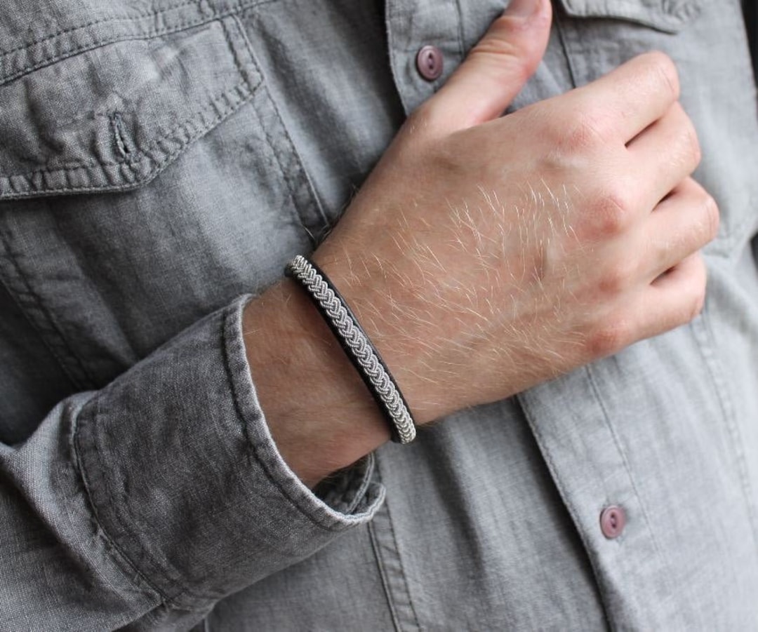 Sami Bracelet BOND in Reindeer Leather and Pewter Wire, Swedish ...