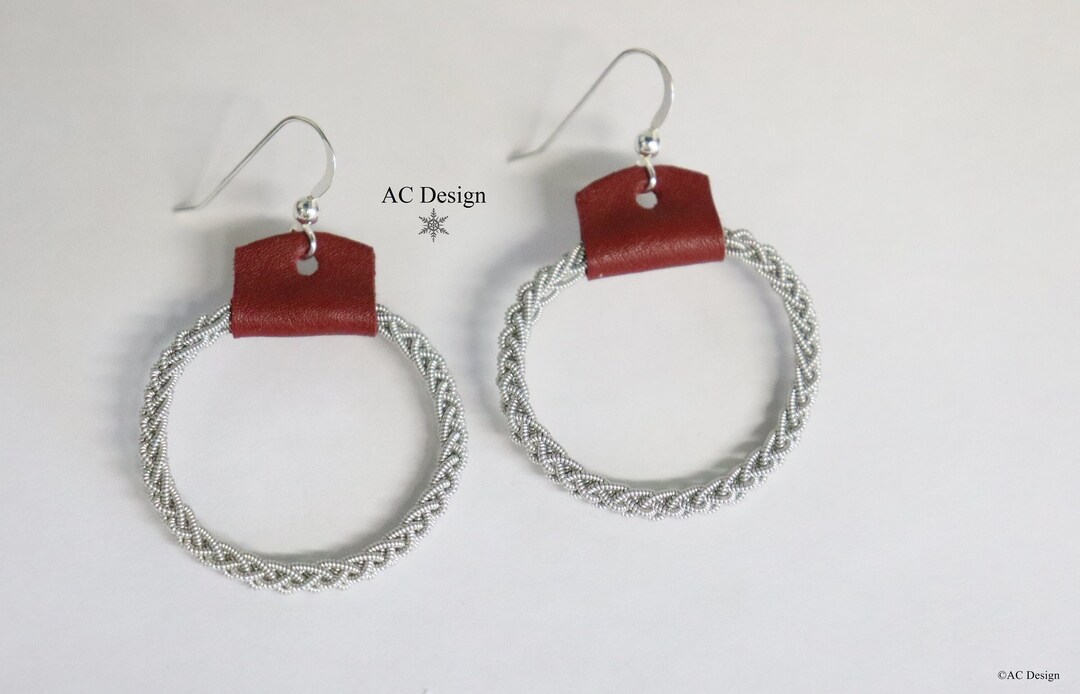 Sami Earrings BAMBUR Braided Round Dangle Earrings With Sterling Silver ...