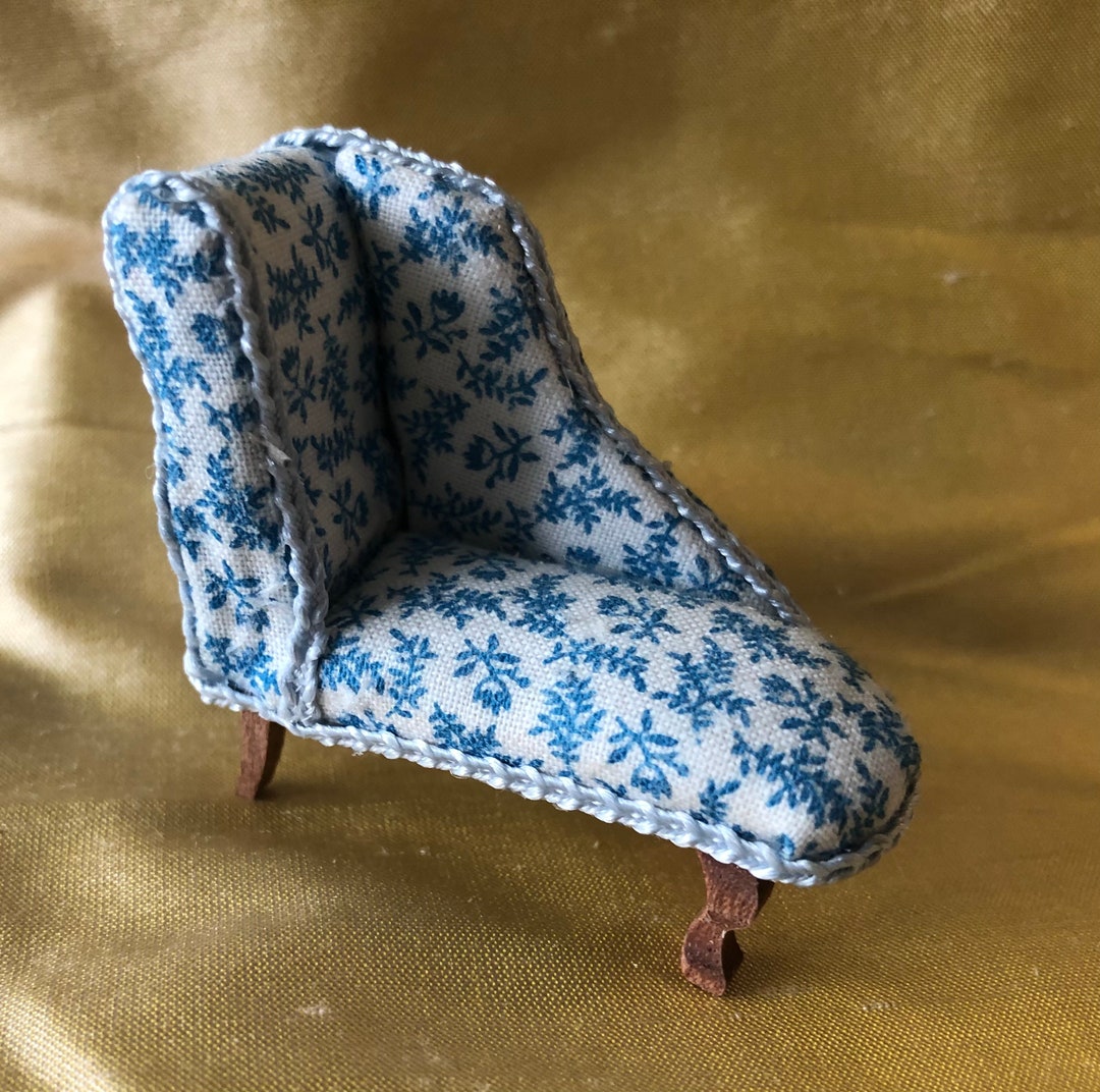 1/24th Dolls House Scale Chaise Longue , Fainting Couch . Handmade Pan ...