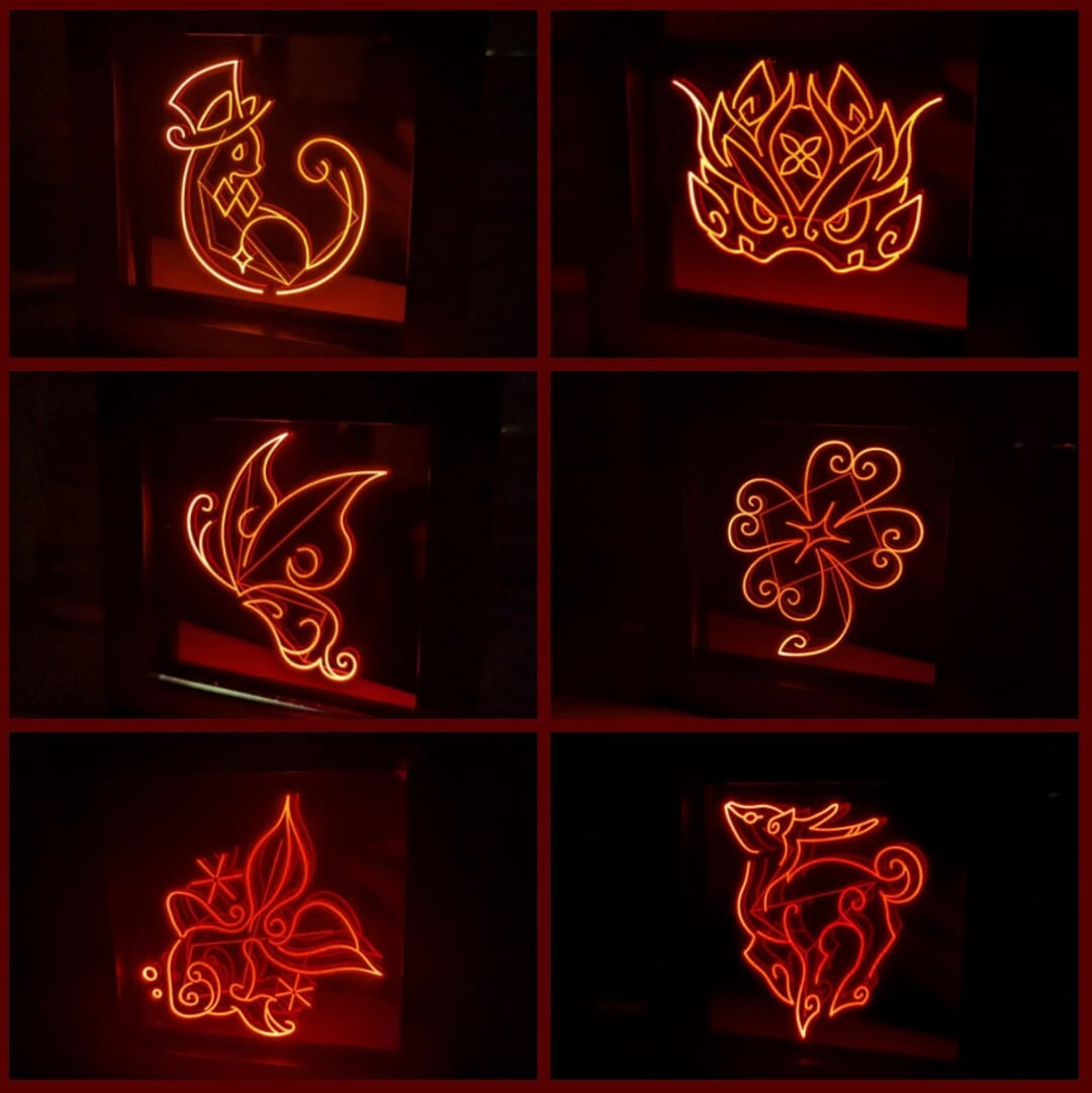 Pyro Character Constellation USB Lightbox Light Lamp Frame - Genshin ...