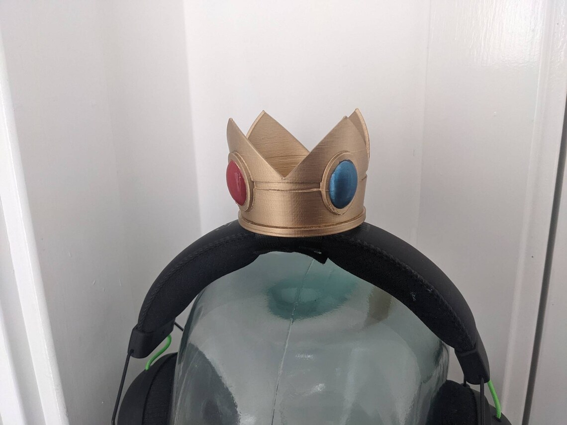 Princess Peach Inspired Headset Headphones Crown Streamer - Etsy