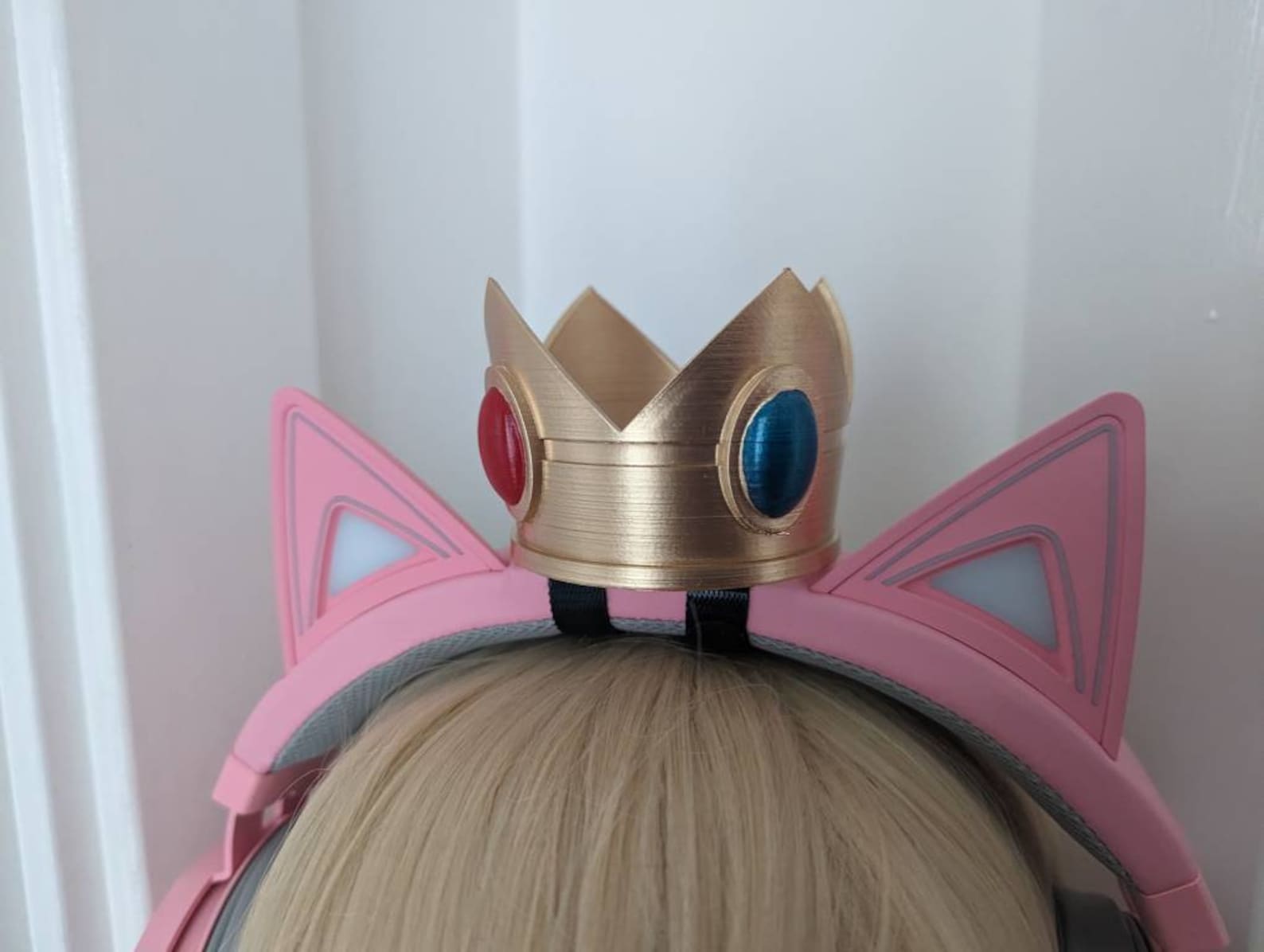 Princess Peach Inspired Headset Headphones Crown Streamer - Etsy UK