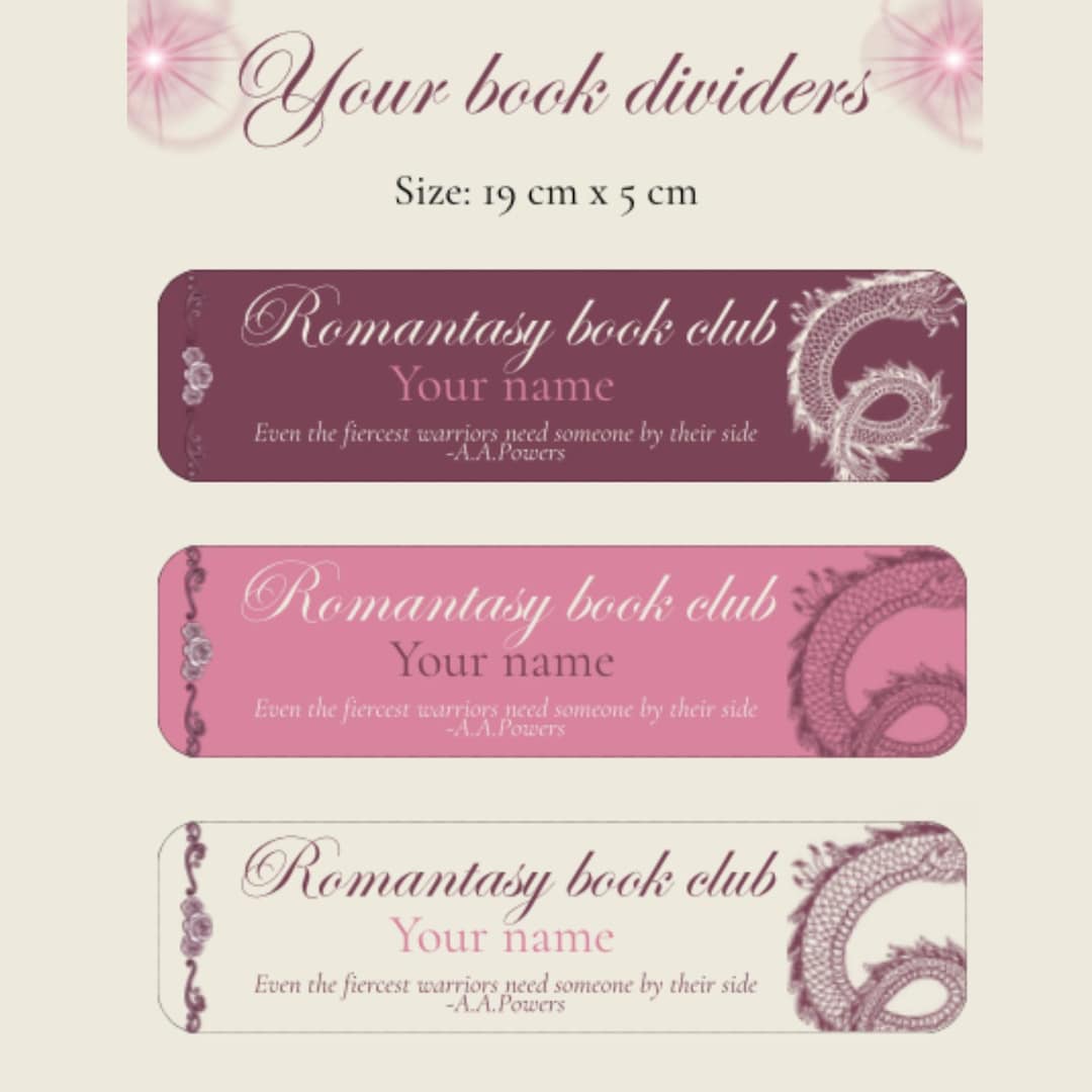 Romantasy Book Divider Template | Editable Canva Printable - Etsy