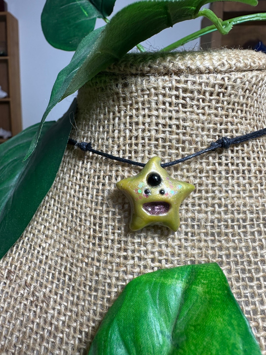 Cute Star With Black Onyx Necklace - Polymer Clay Jewelry - Clay Art ...