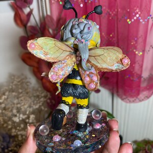 Nissa the Beekeeper Faerie - Sculpture Art - Crystals - Clay Decor ...