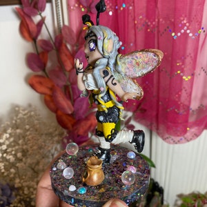 Nissa the Beekeeper Faerie - Sculpture Art - Crystals - Clay Decor ...