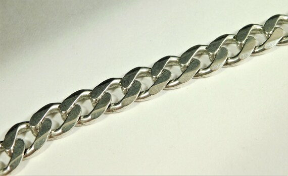 Heavy Chunky Solid Sterling Silver Curb Link Neck Cha… - Gem