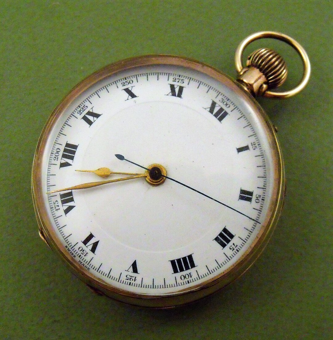 Working 9ct Gold Fob Pocket Watch Stopwatch Cheshire Rgt WW1 & WW2 Maj ...