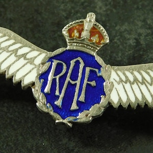 Vintage WW2 British Royal Air Force RAF Silver & Enamel Sweetheart Pin ...