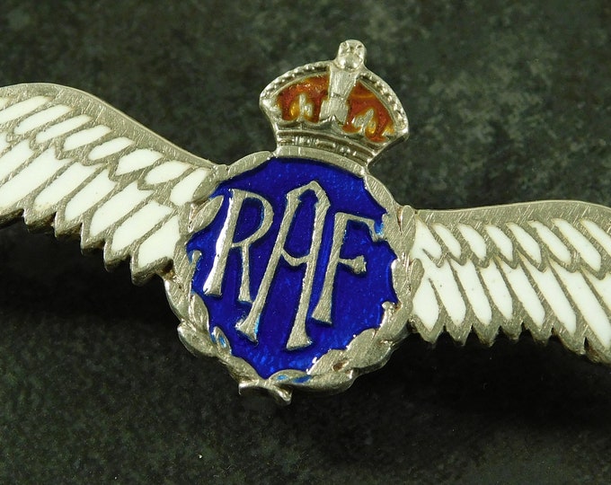 Vintage WW2 British Royal Air Force RAF Silver & Enamel Sweetheart Pin ...