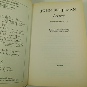 John Betjeman Letters Volume One 1926-1951 First Edition Book ...