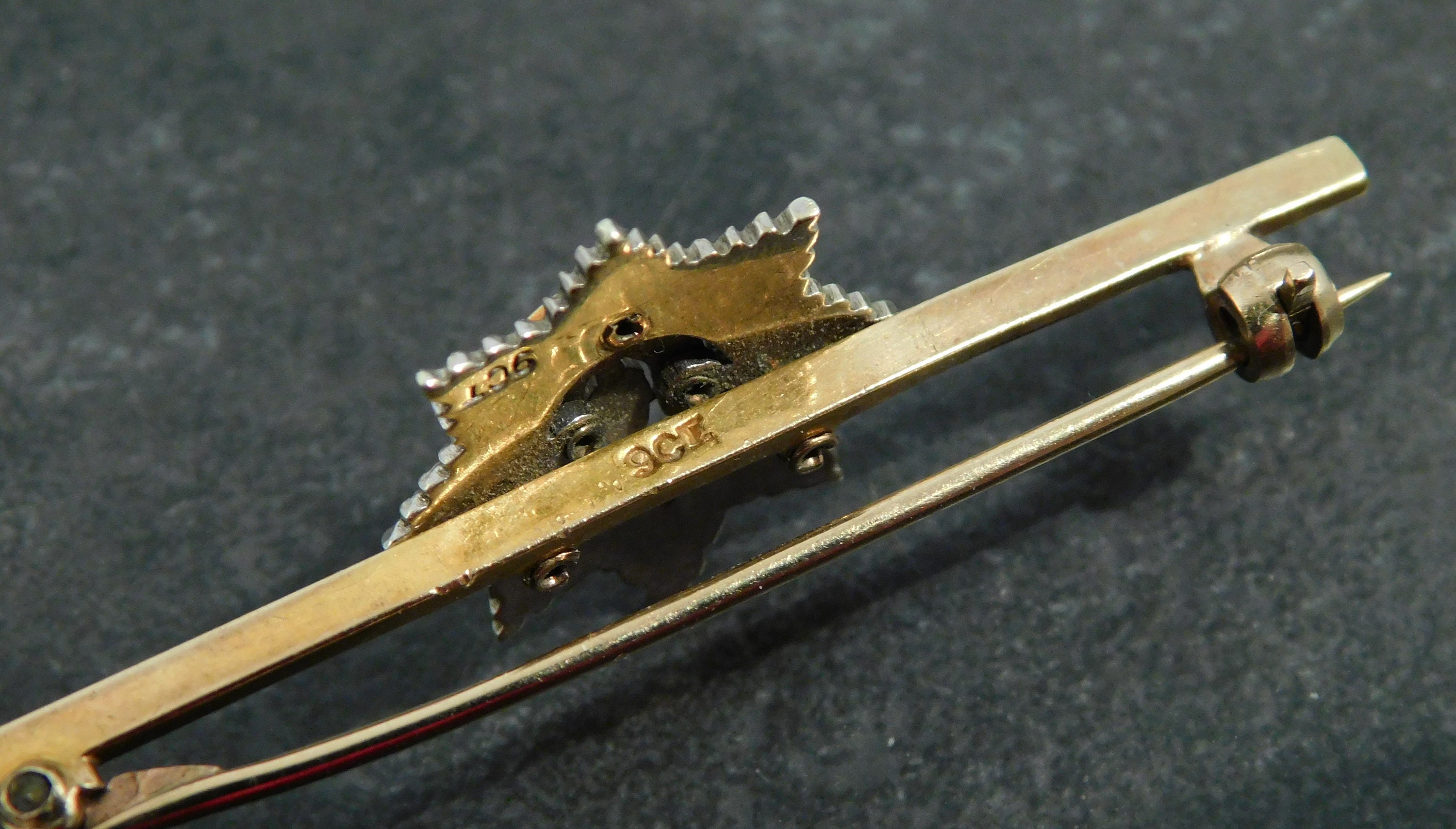 Vintage WW2 9ct Gold Enamel Military Sweetheart Broach Brooch Cheshire ...