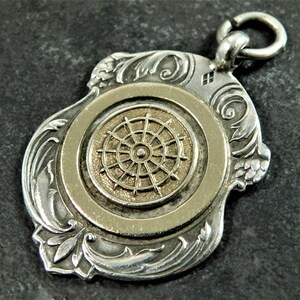 Vintage Solid Silver Darts Design Pocket Watch Chain Medal Fob ...