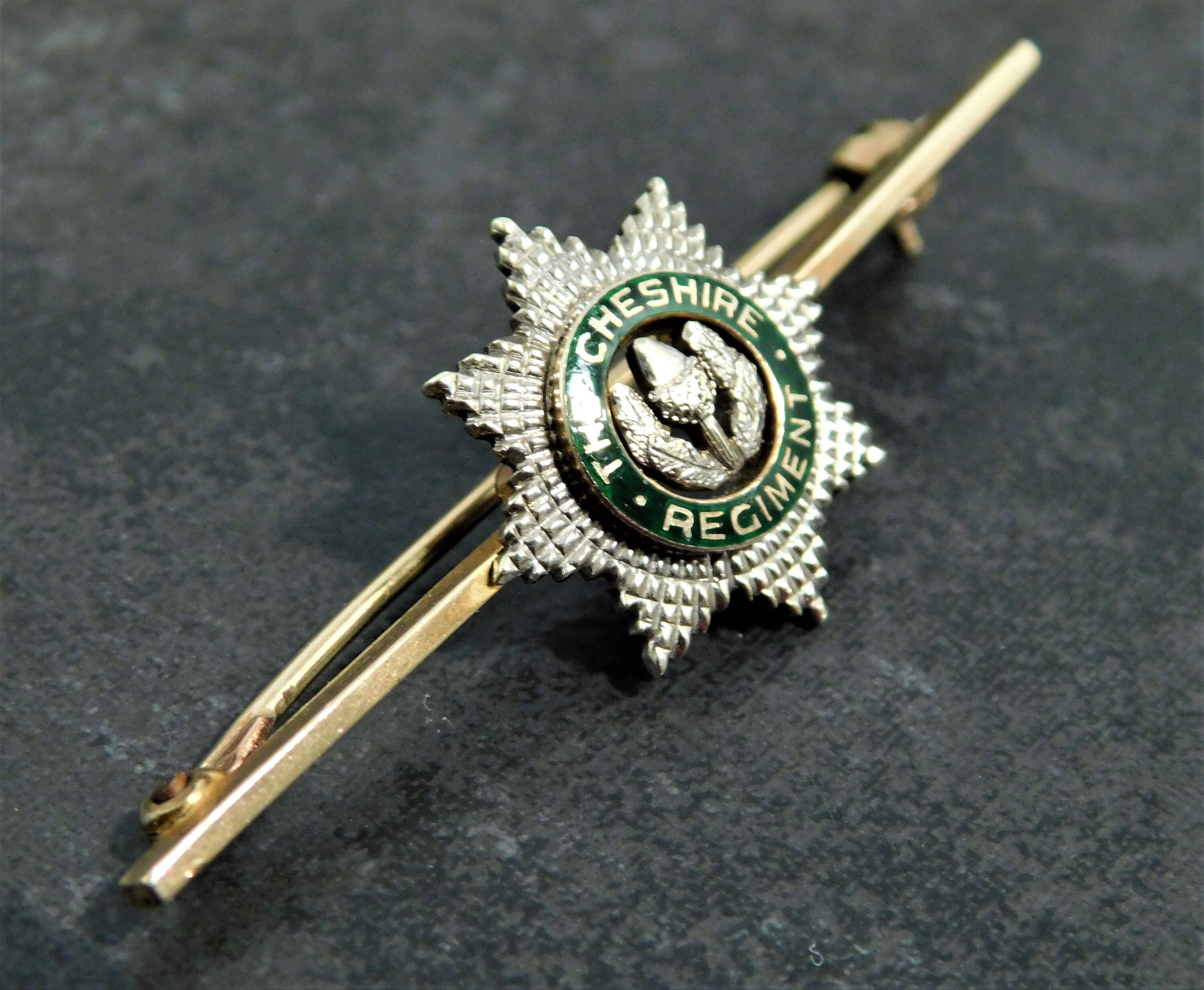 Vintage WW2 9ct Gold Enamel Military Sweetheart Broach Brooch Cheshire ...