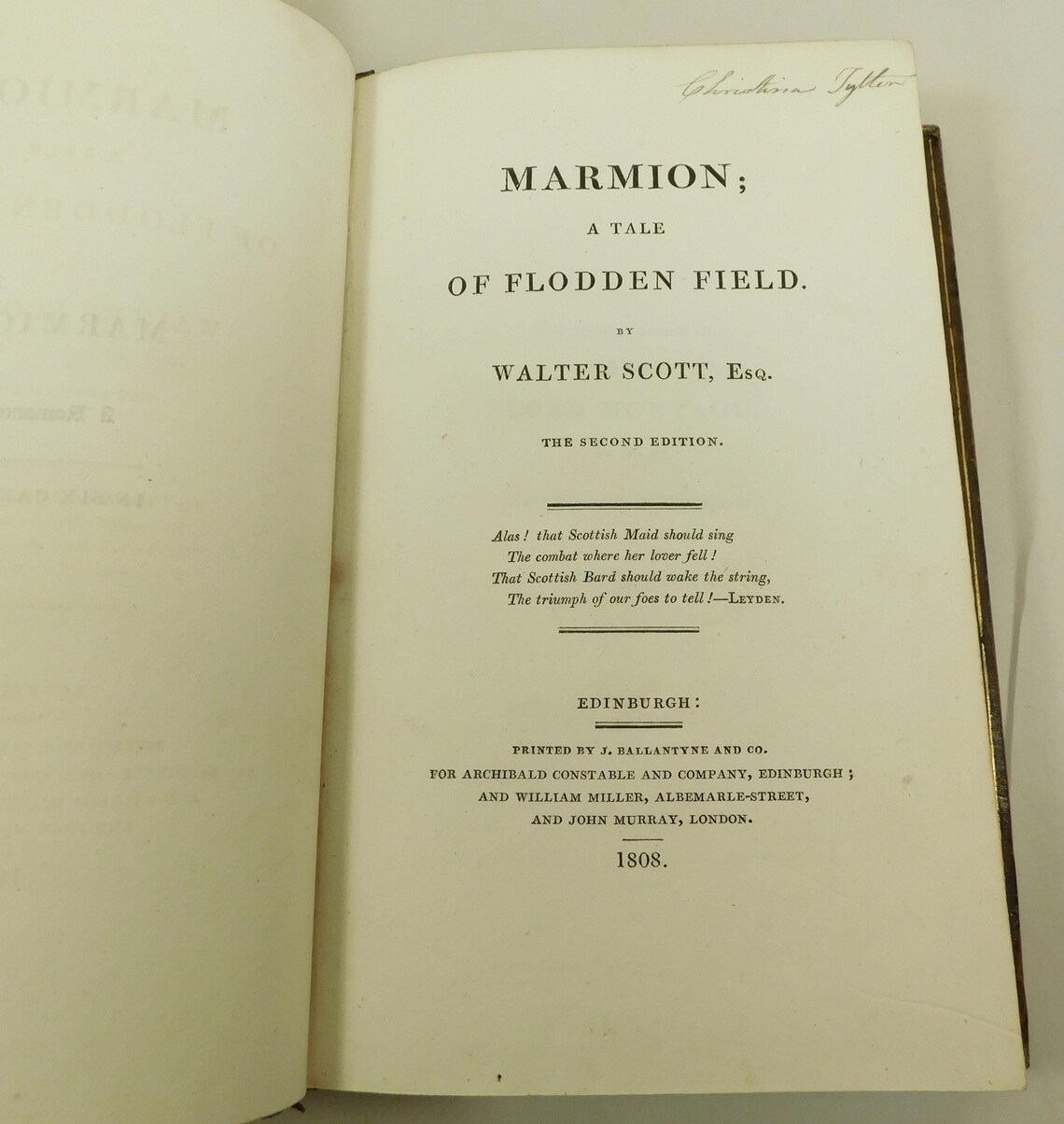 Leather Poetry Book Walter Scott Marmion Flodden Field Antique 2nd ...