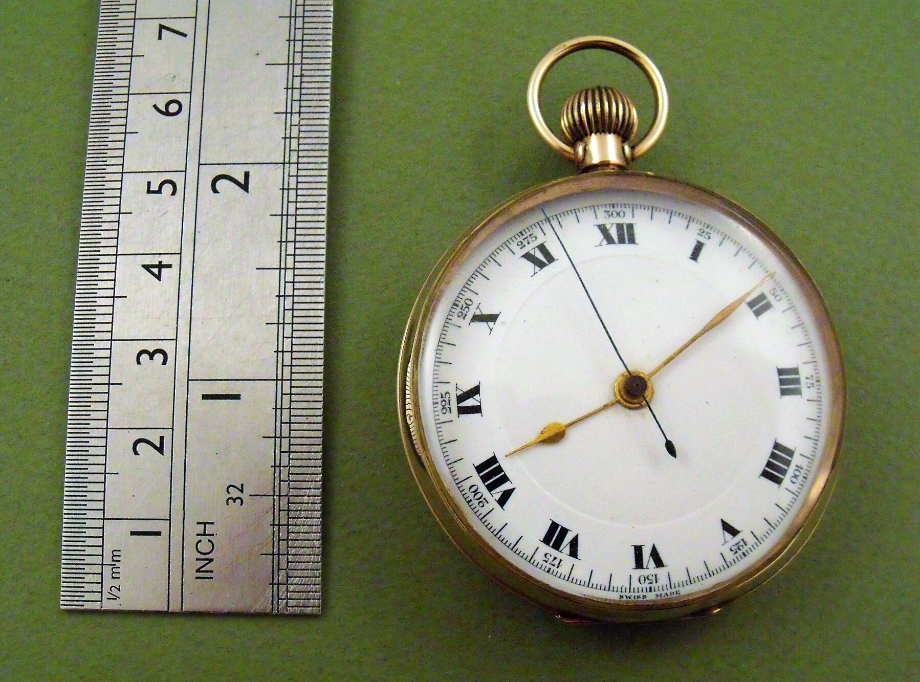 Working 9ct Gold Fob Pocket Watch Stopwatch Cheshire Rgt WW1 & WW2 Maj ...