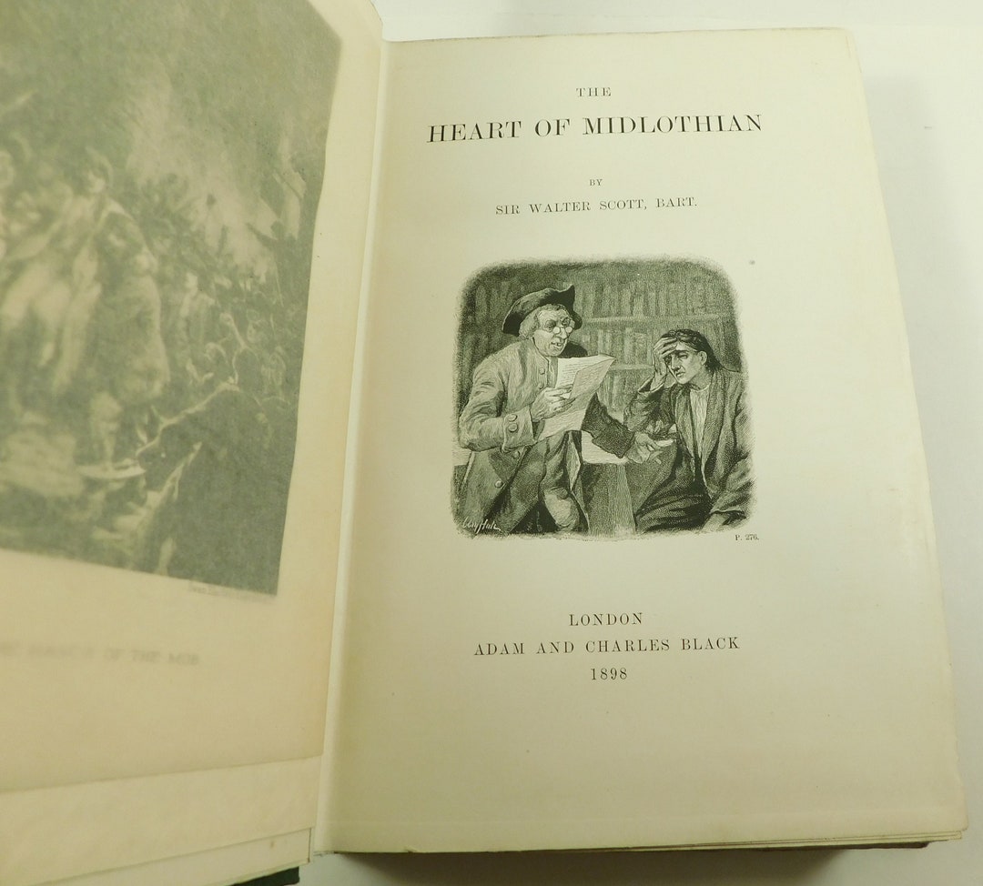 Birkbeck College Antique Victorian Book Walter Scott Waverley Heart Mid ...
