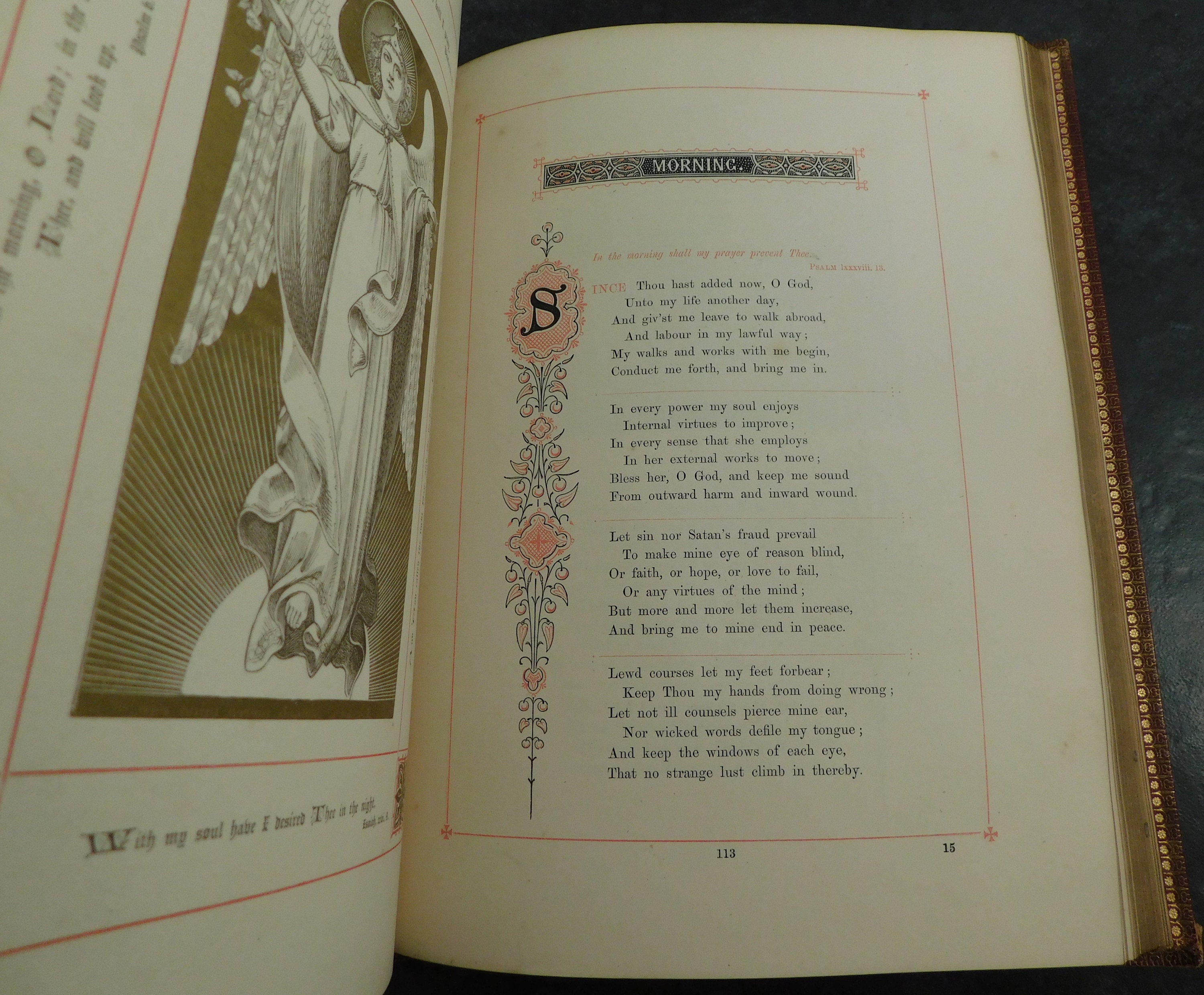 Antique Victorian Book Leather Binding the Spirit of Praise Illustrated ...