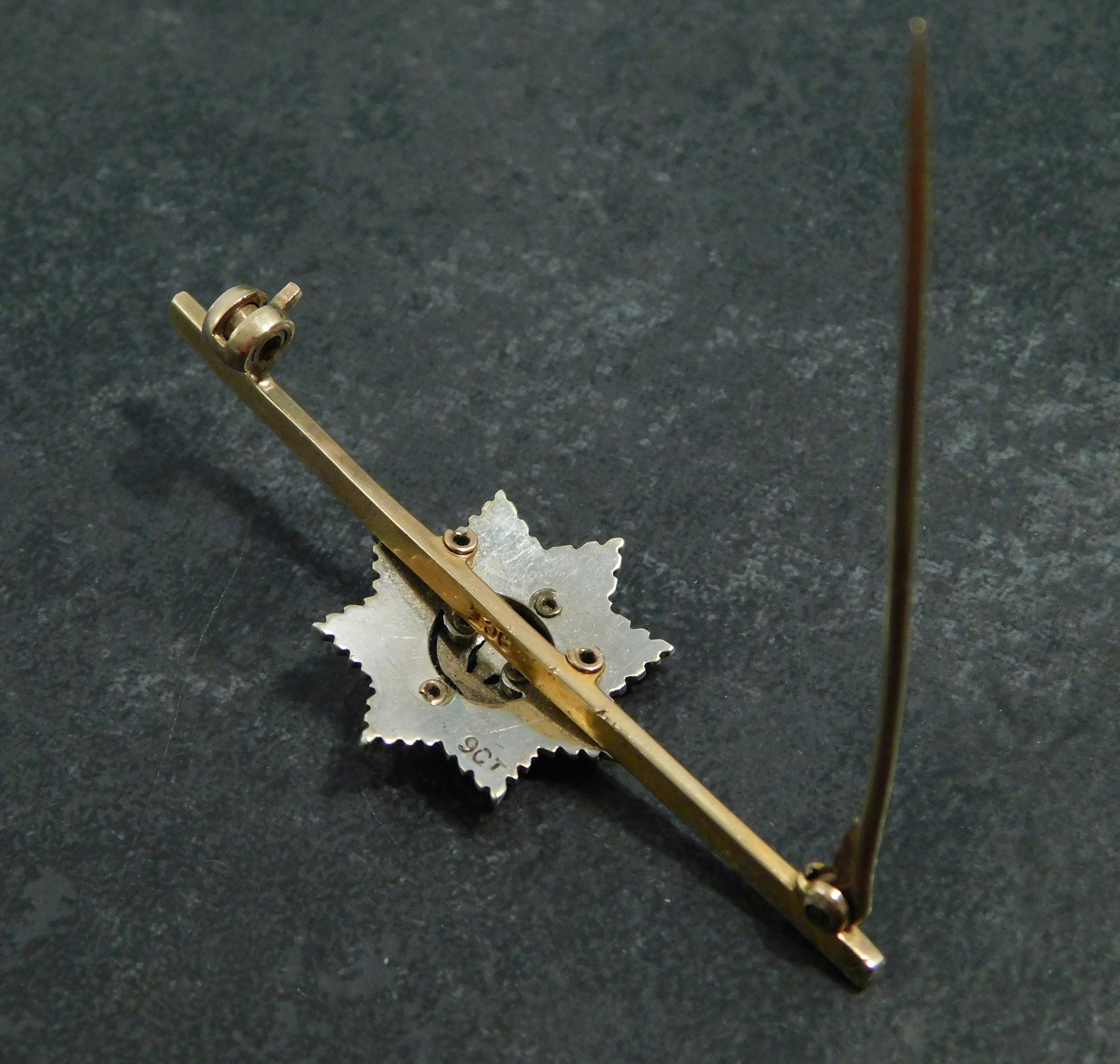 Vintage WW2 9ct Gold Enamel Military Sweetheart Broach Brooch Cheshire ...