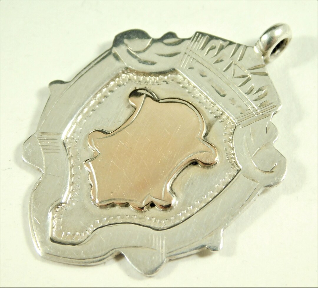 Vintage Solid Silver Pocket Watch Chain Medal Fob 1927 Hallmarks by J ...