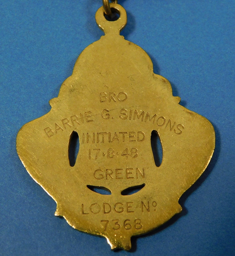 Vintage RAOB Buffaloes Gilt Metal Enamel Jewel Medal 1948 Green Lodge ...