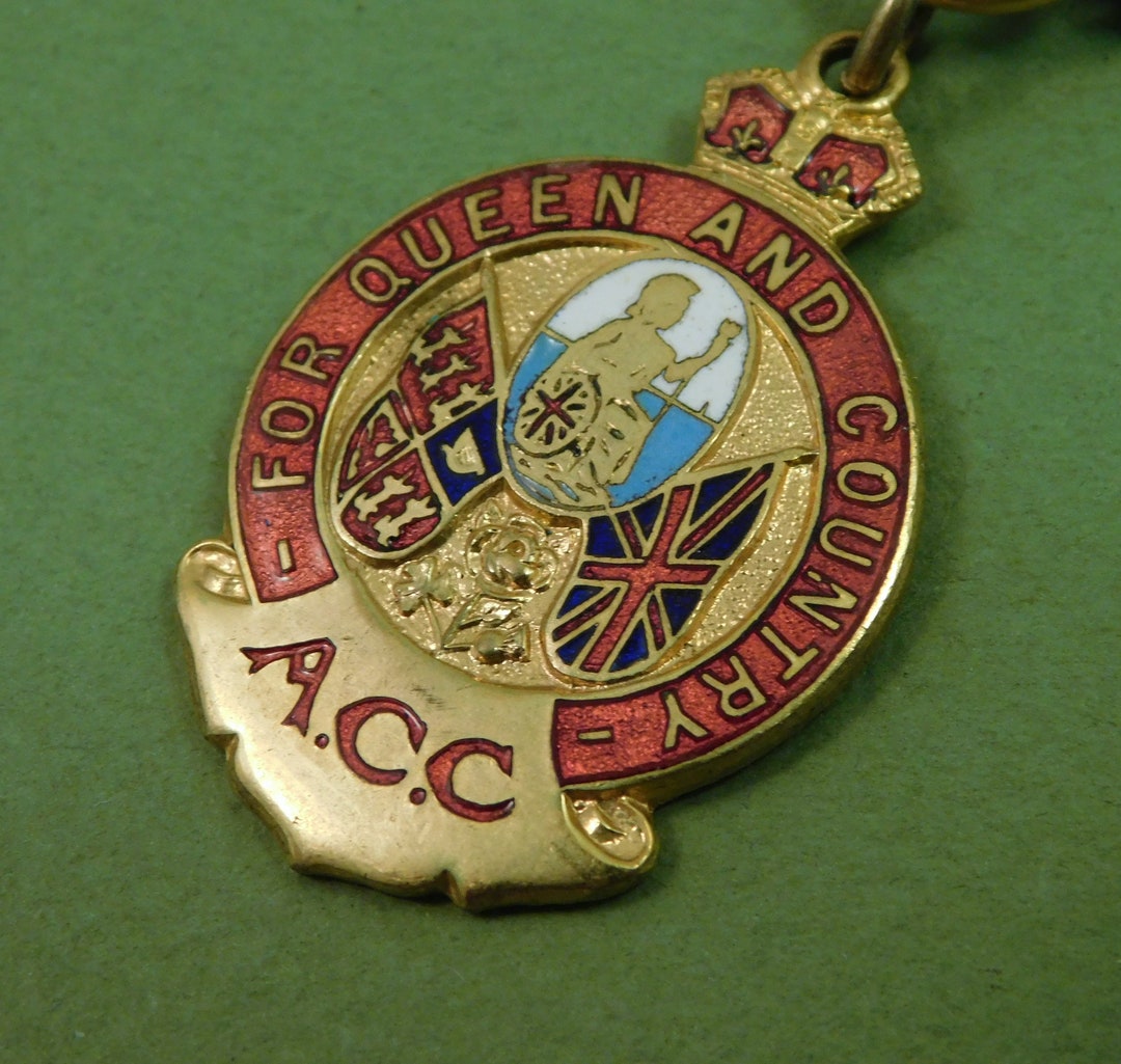 Vintage Gilt Metal & Enamel ACC Medal Conservative Club Stewards Jewel ...