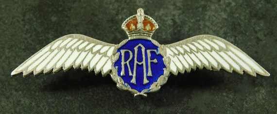 Vintage WW2 British Royal Air Force RAF Silver & Enam… - Gem