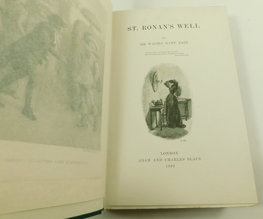Birkbeck College Antique Victorian Book Walter Scott Waverley St Ronans ...