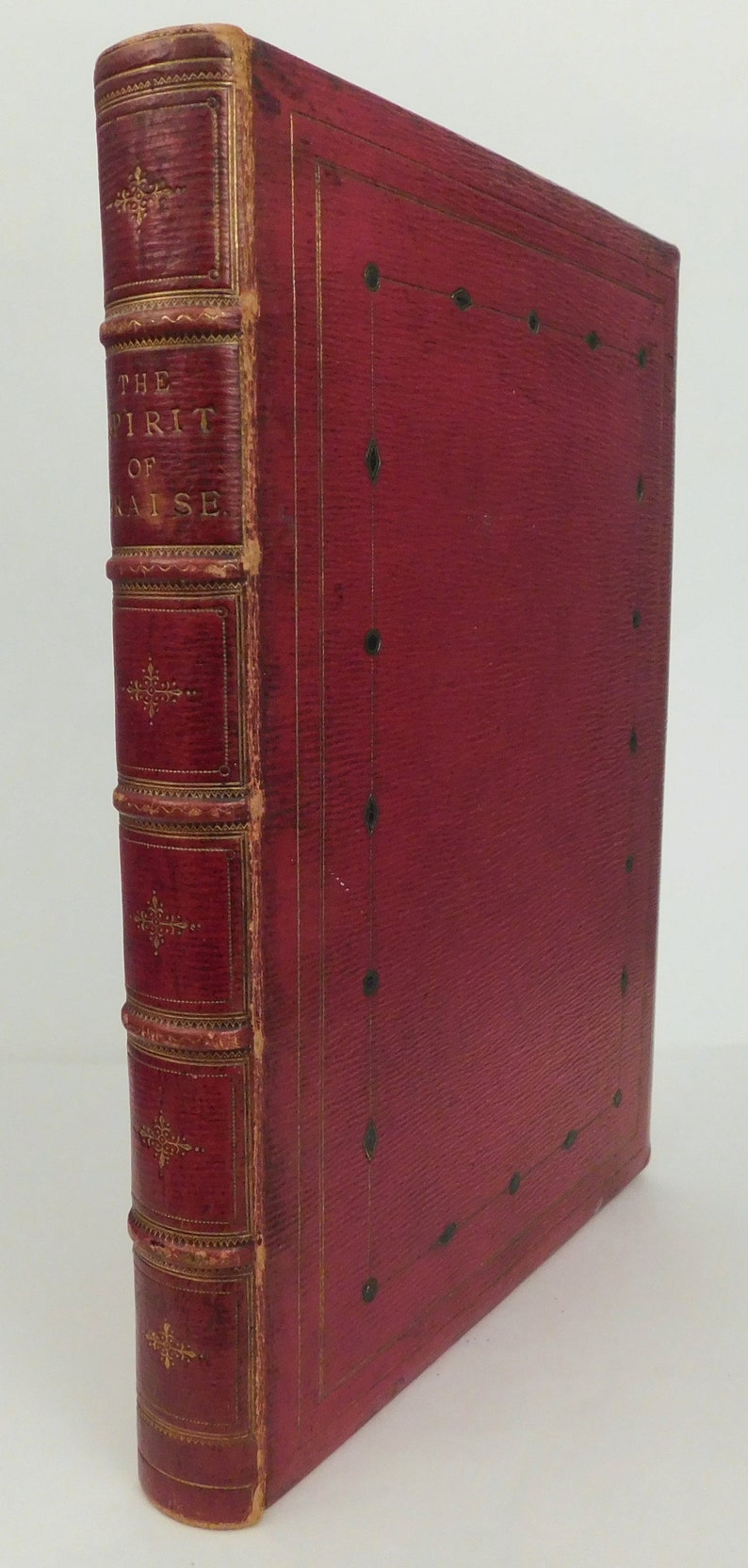 Antique Victorian Book Leather Binding the Spirit of Praise Illustrated ...