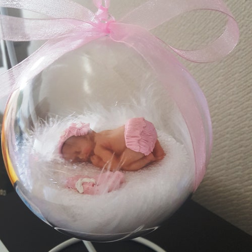 Handmade Ooak Baby Polymer Clay Bauble Baby Shower - Etsy