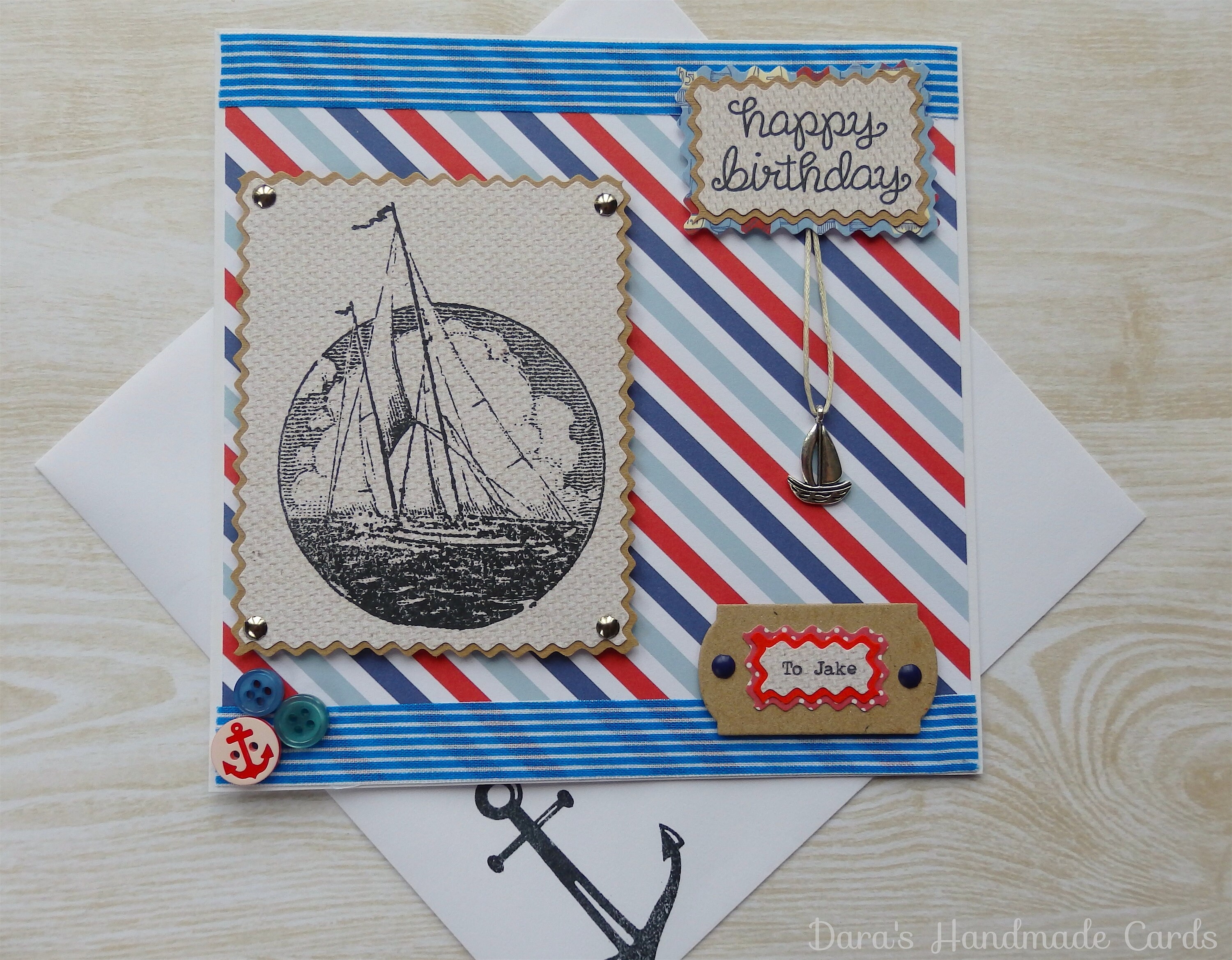 Handmade Nautical Boat Birthday Card for Him Personalised - Etsy