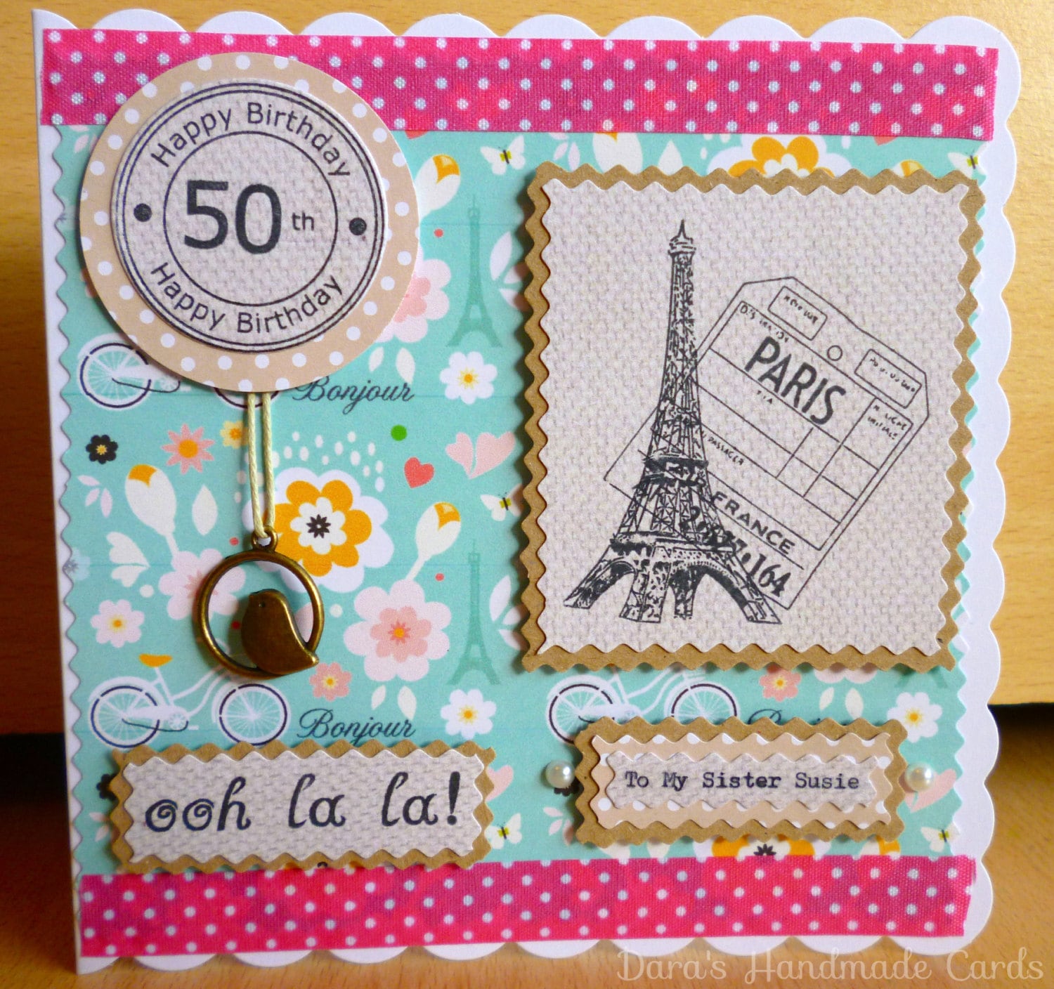 Handmade Paris Card, Personalised, for Any Occasion - Etsy