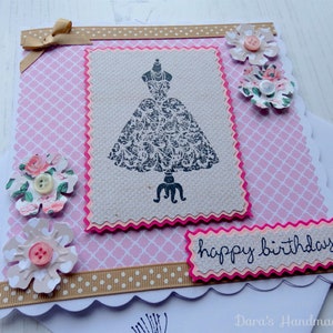 Handmade Dress Card Birthday, Thank You, Congratulations Personalised ...