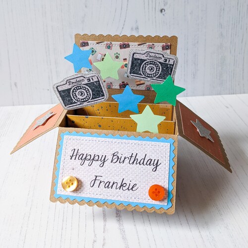 Light up Birthday Card Camera Personalised Handmade Card. - Etsy