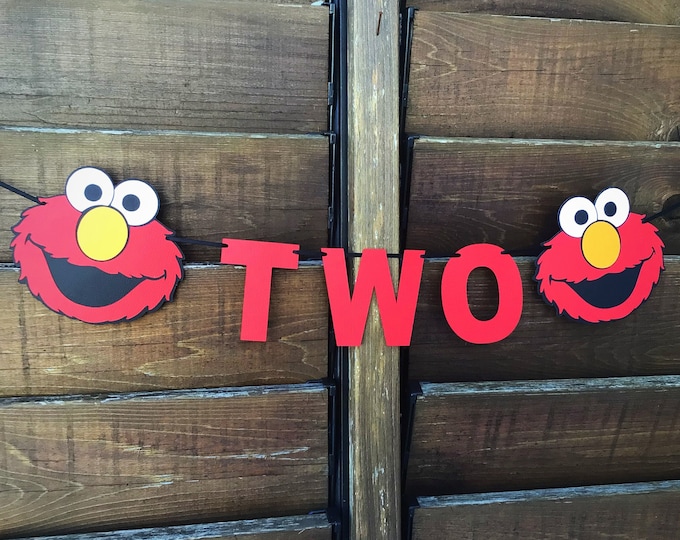 Elmo Two Highchair Banner/ Elmo Sesame Street Banner / Two Elmo Banner ...