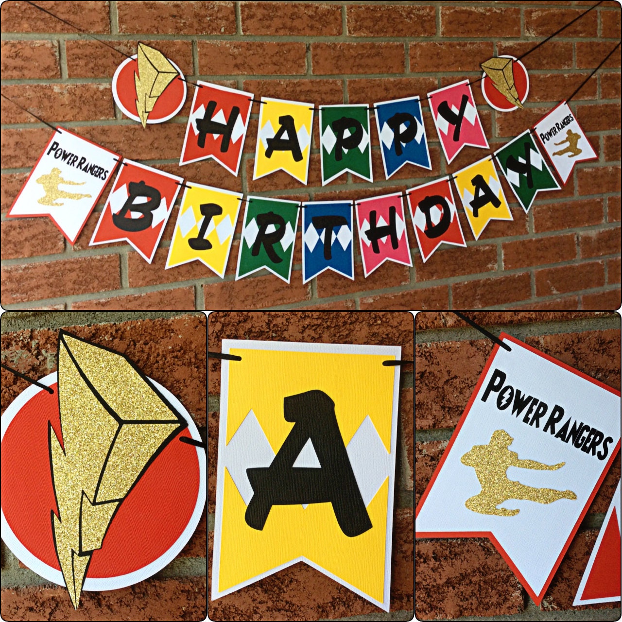 Happy Birthday Power Rangers Birthday Banner / Power Rangers