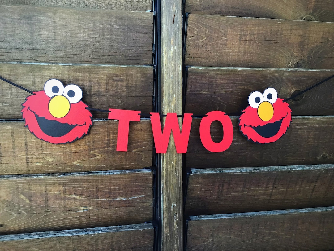 Elmo Two Highchair Banner/ Elmo Sesame Street Banner / Two Elmo Banner ...