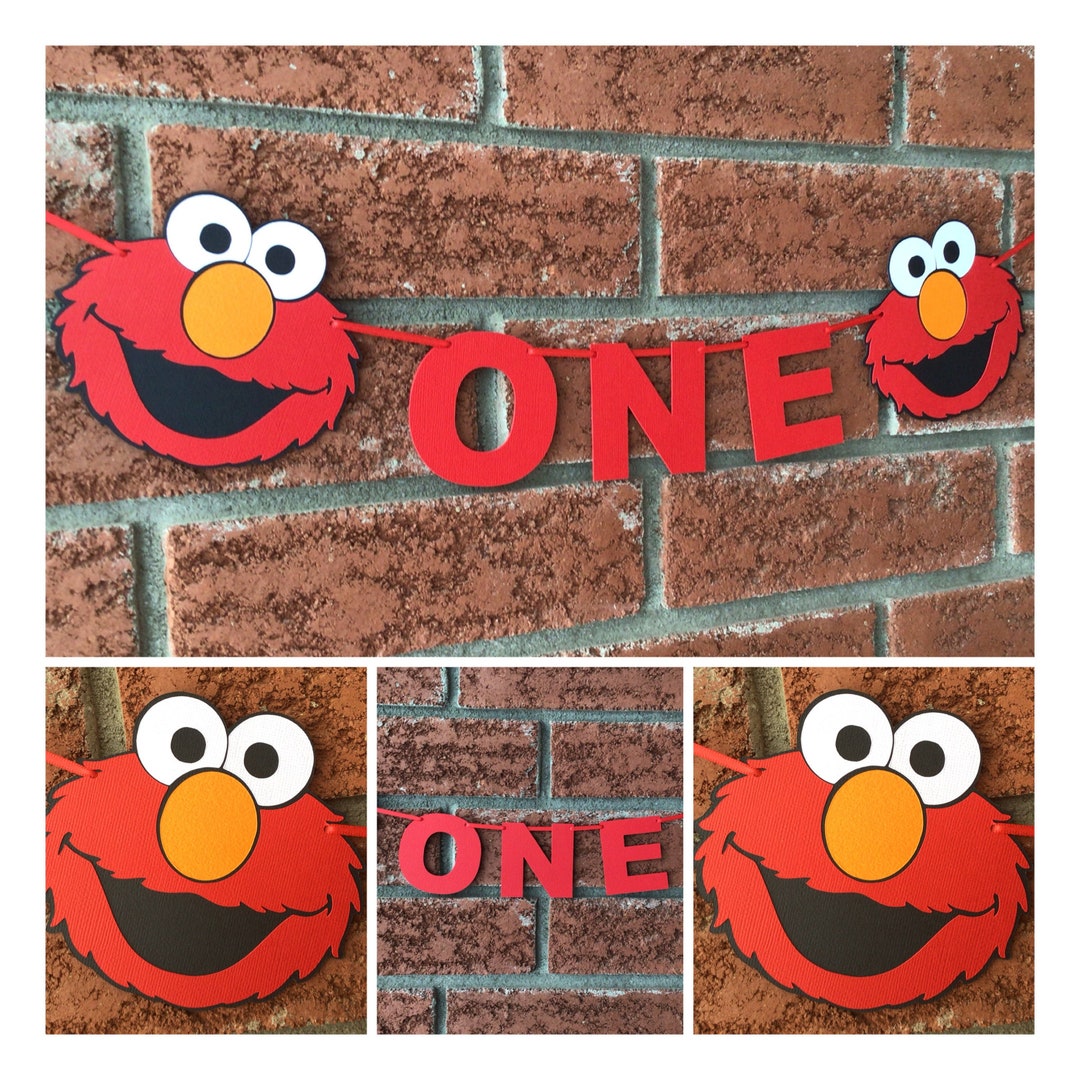 Elmo One Highchair Banner/ Elmo Sesame Street Banner / Two Elmo Banner ...