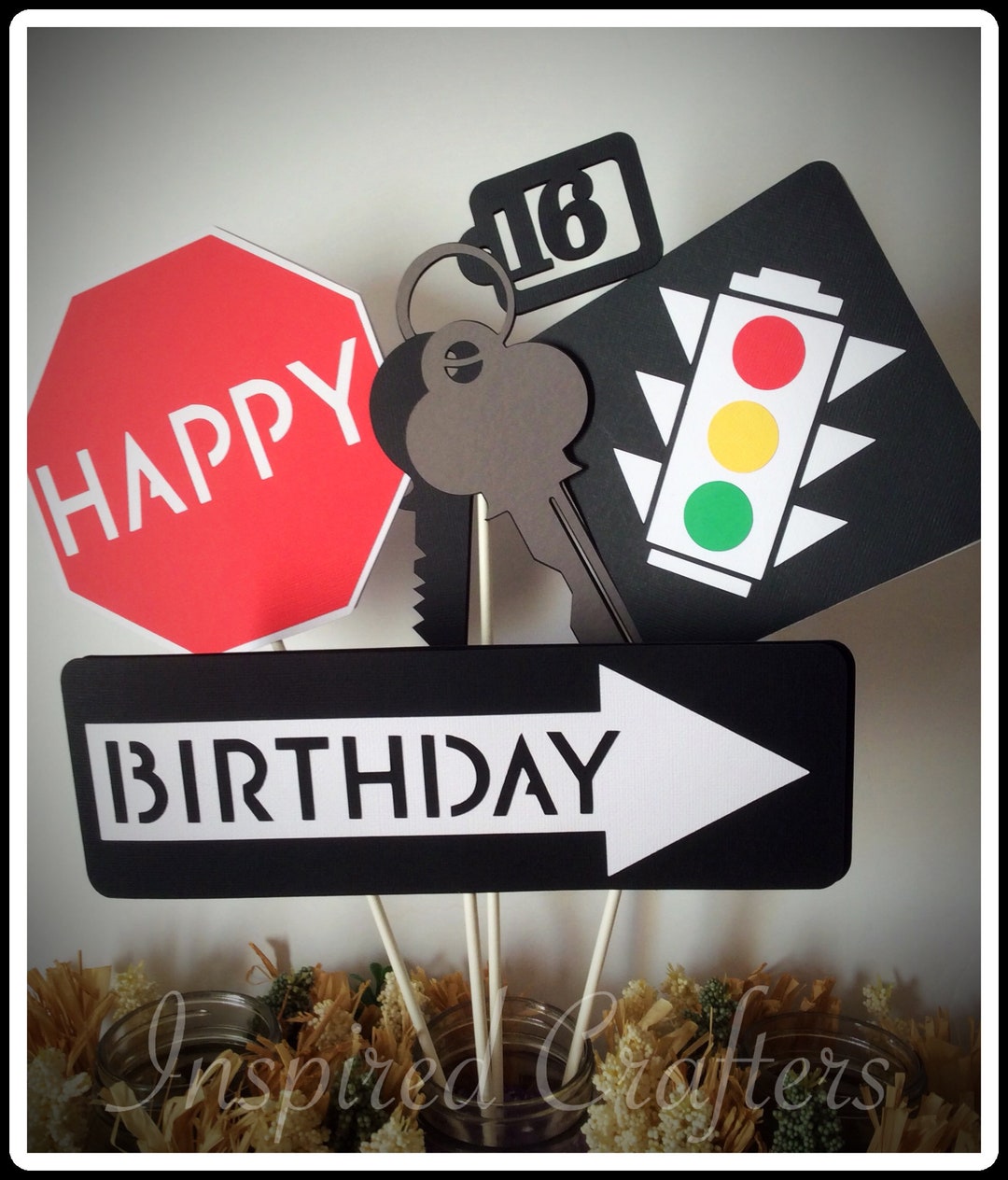 New Driver 16th Birthday Party Cake Topper / Road Signs Decorations ...