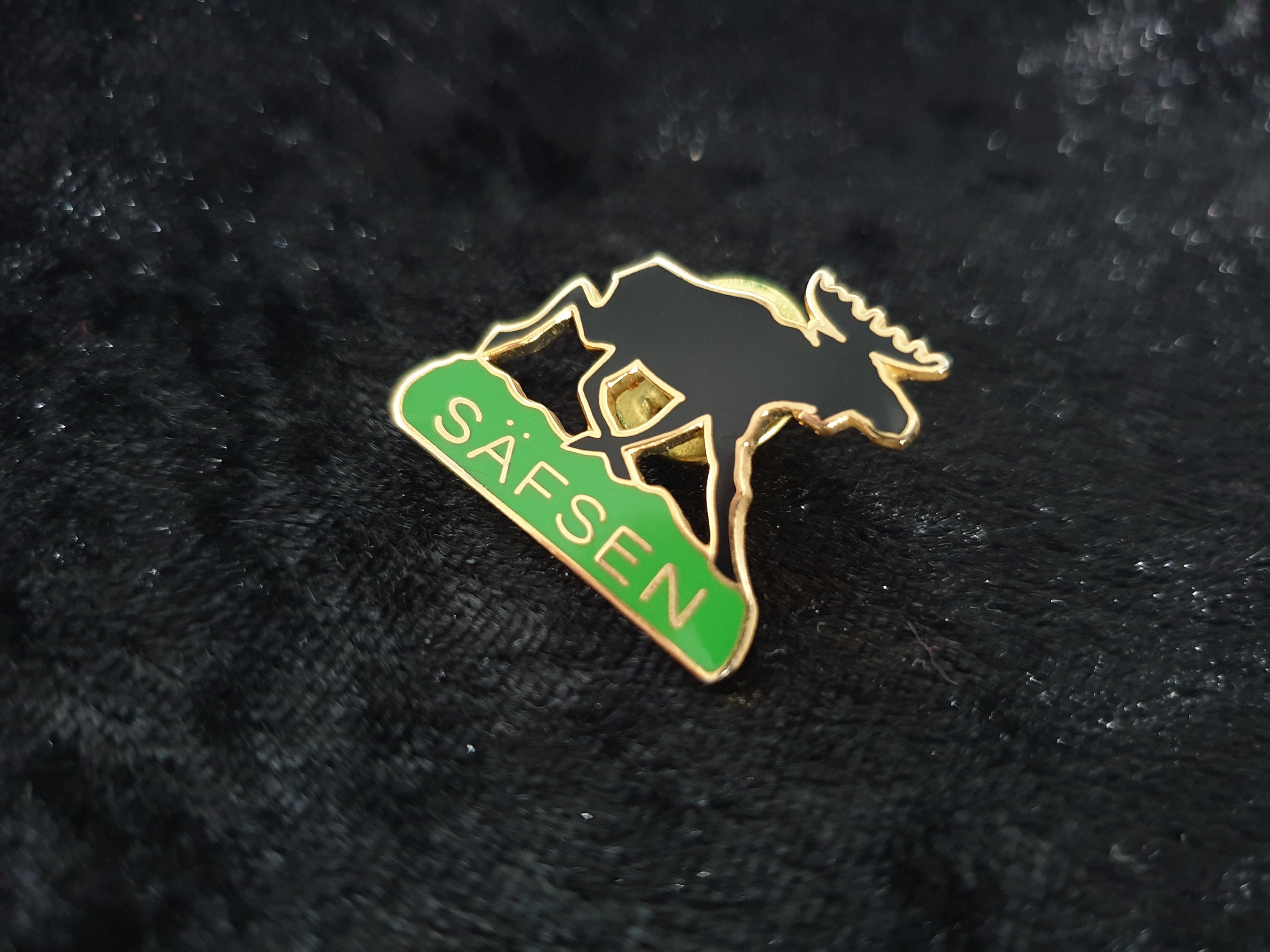 Vintage Moose Pin, Original Säfsen Ski Resort Pin, Promotion Badge 1970 ...